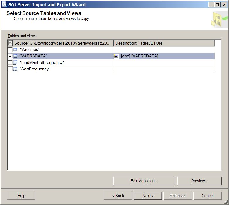 Loading the 2019 VAERS MDB Access File into SQL Server – Vax Study